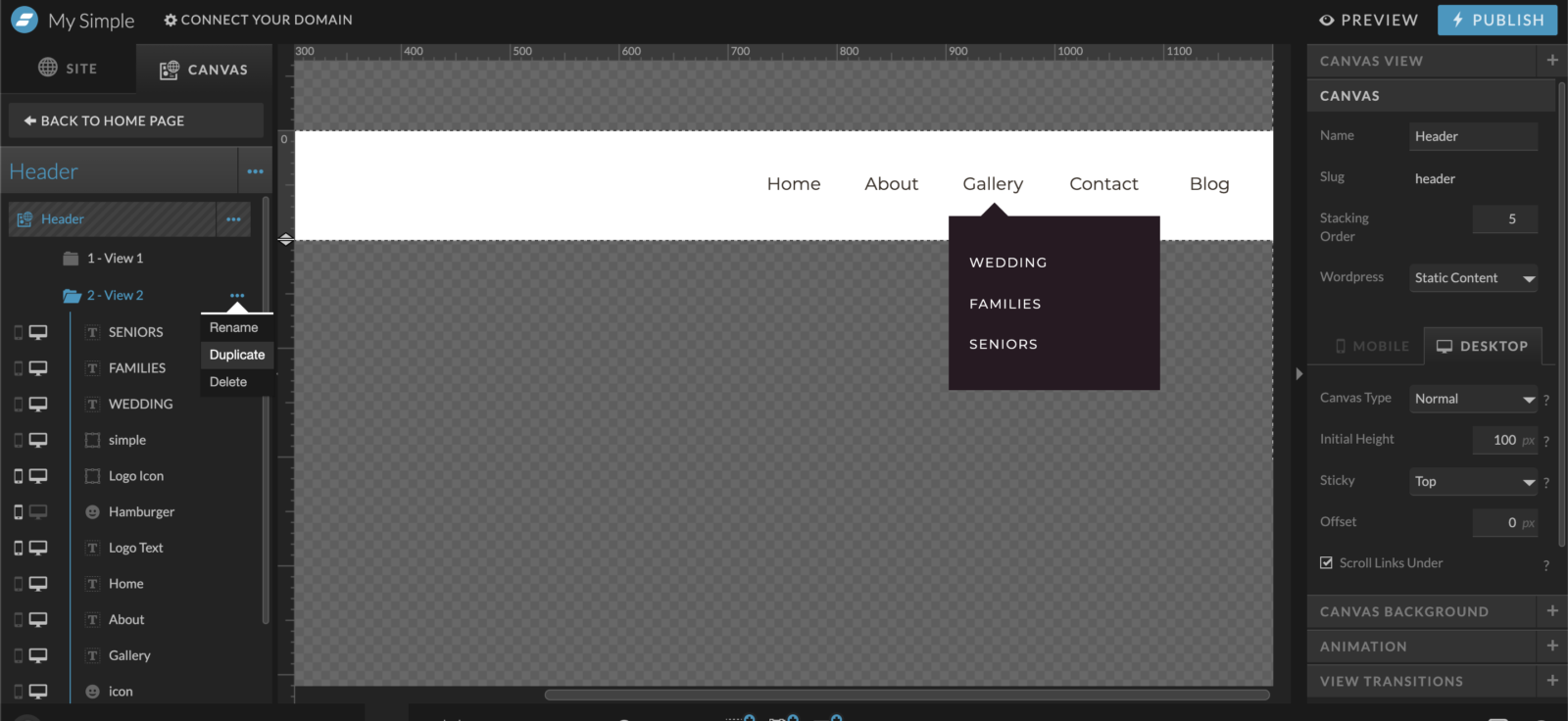 How to Create a Simple Dropdown Menu on Showit